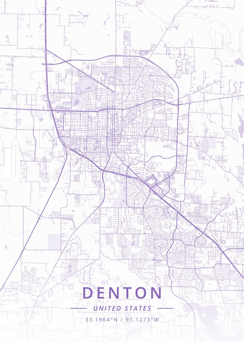 'Denton United States' Poster by Designer Map Art | Displate