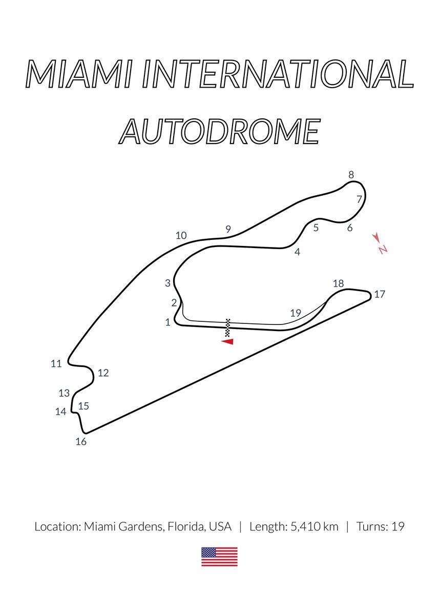 'Miami Autodrome Grand Prix' Poster, picture, metal print, paint by ...