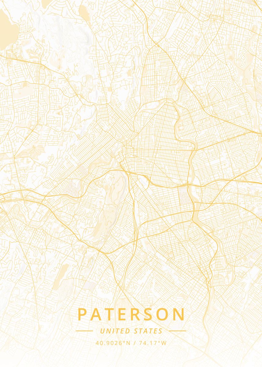 'Paterson United States' Poster, picture, metal print, paint by ...