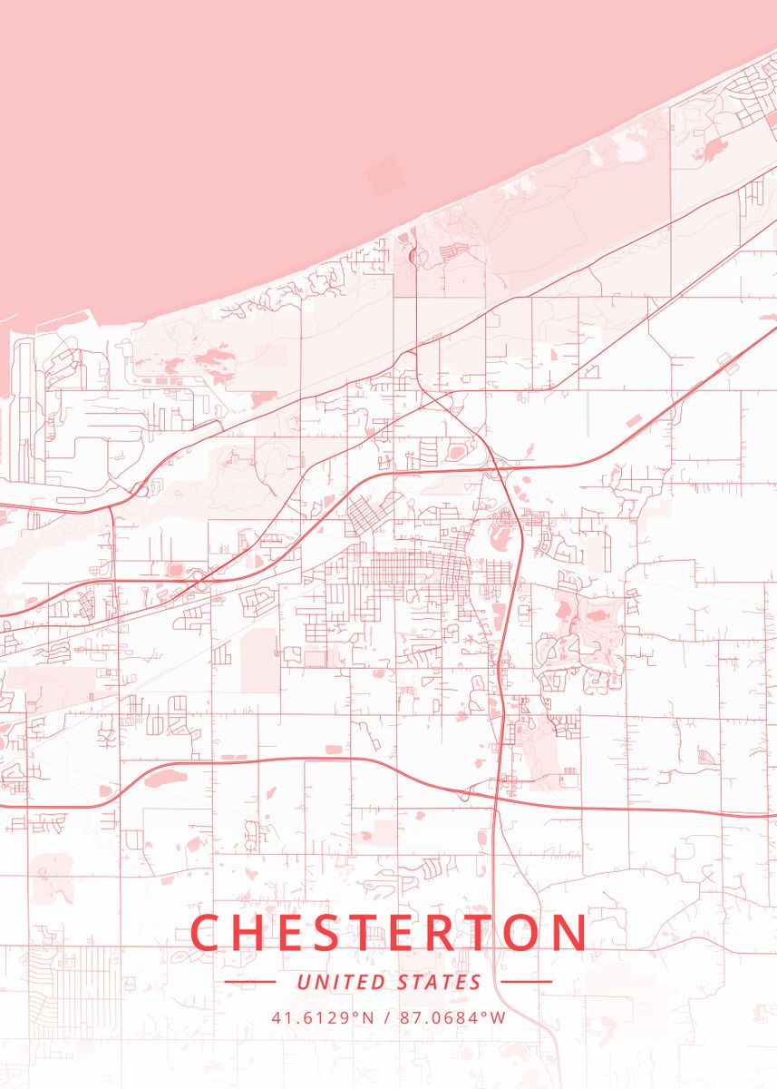 'Chesterton United States' Poster, picture, metal print, paint by ...
