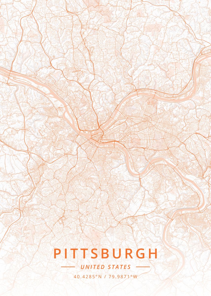 'Pittsburgh United States' Poster by Designer Map Art | Displate
