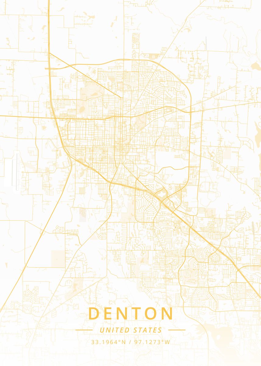 'Denton United States' Poster by Designer Map Art | Displate