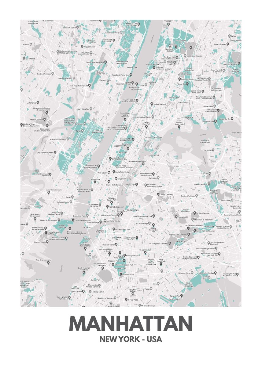 'Manhattan New York poster' Poster by Ricardo Costa | Displate