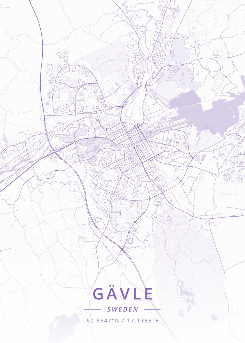 'Gavle Sweden' Poster by Designer Map Art | Displate