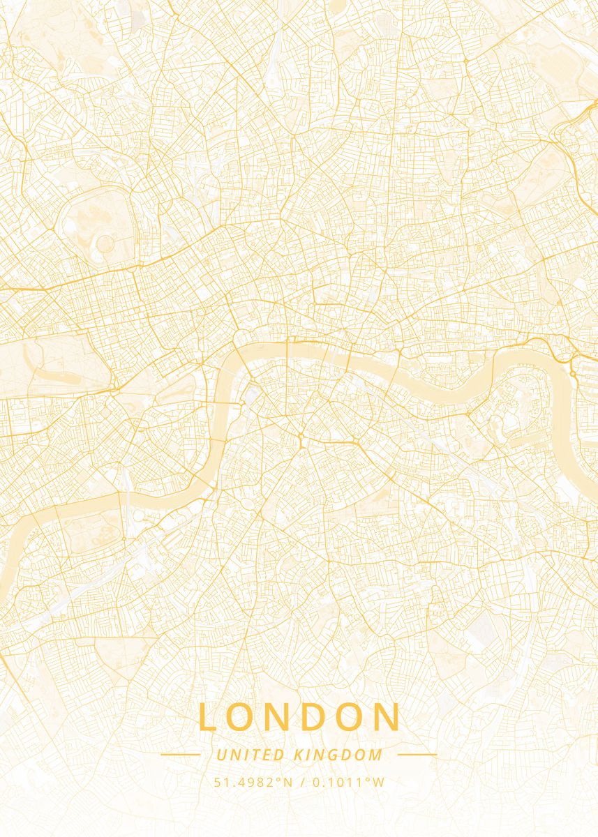 'London United Kingdom' Poster by Designer Map Art | Displate