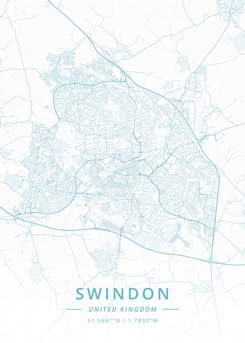 'Swindon United Kingdom' Poster, picture, metal print, paint by ...