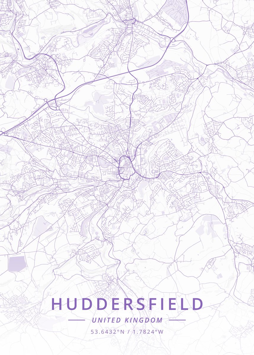 'Huddersfield UK' Poster by Designer Map Art | Displate