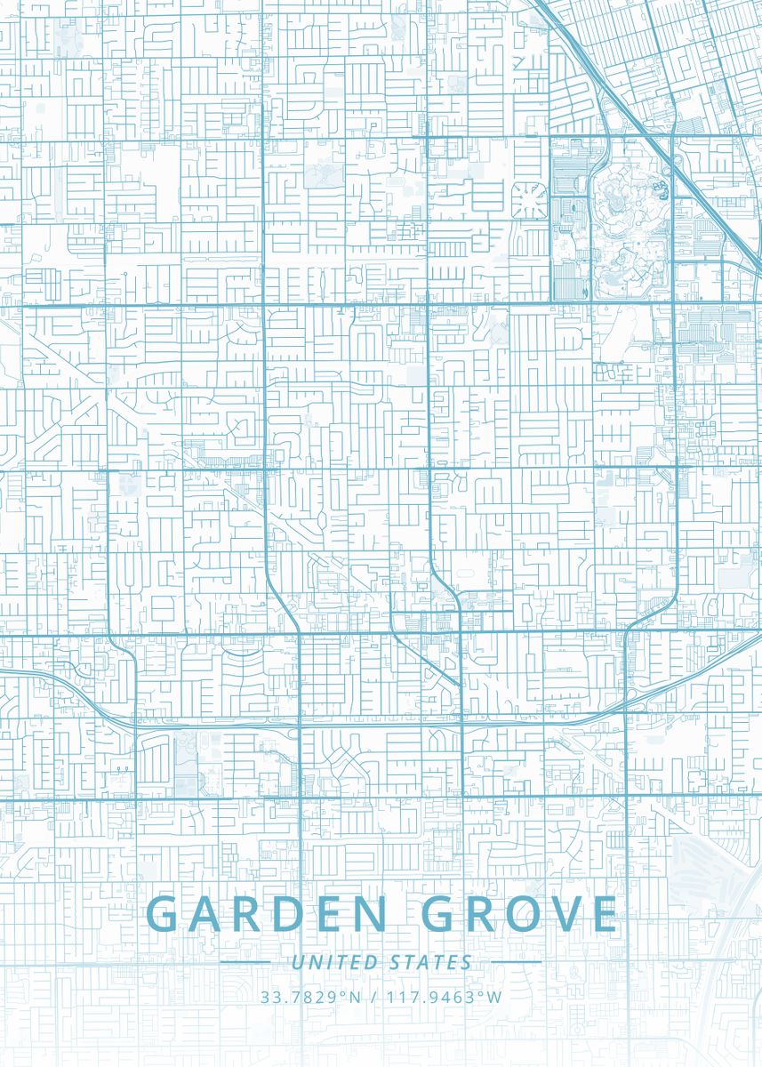 'Garden Grove United States' Poster, picture, metal print, paint by ...