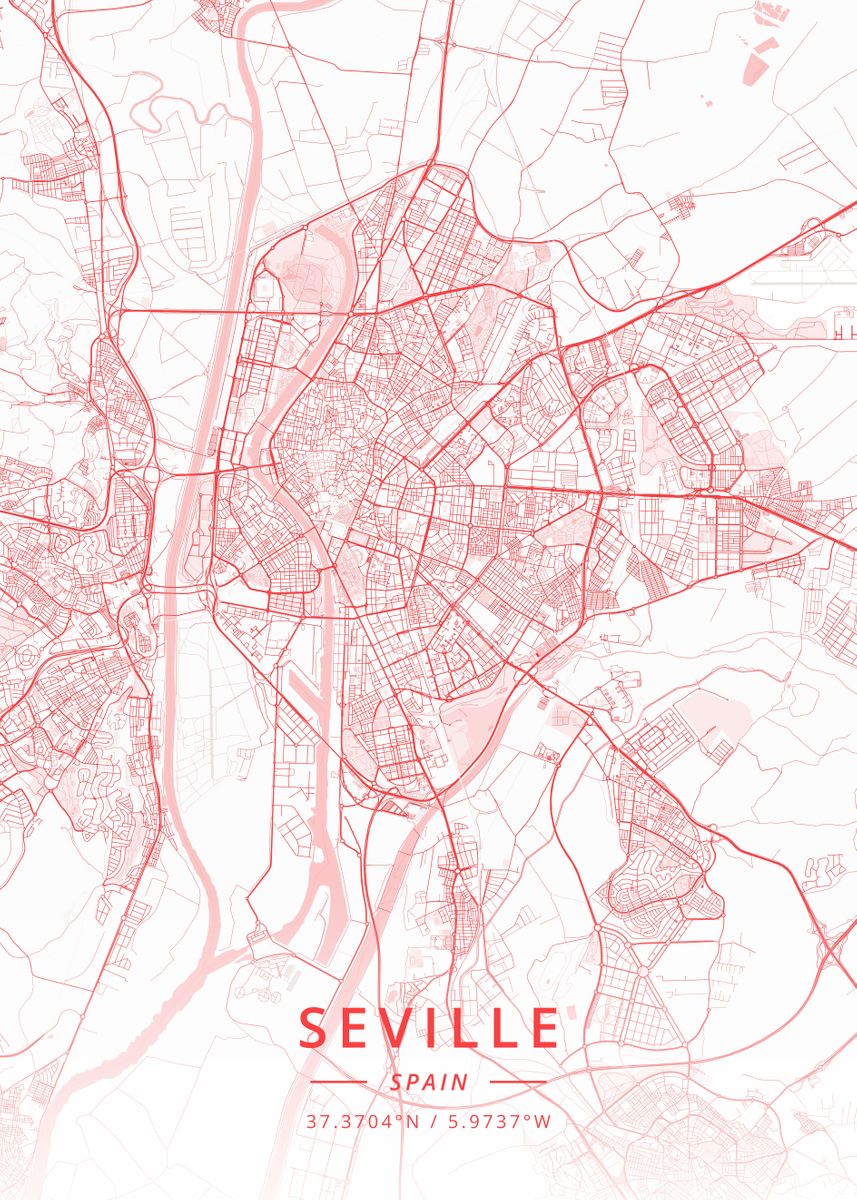 'Seville Spain' Poster by Designer Map Art | Displate