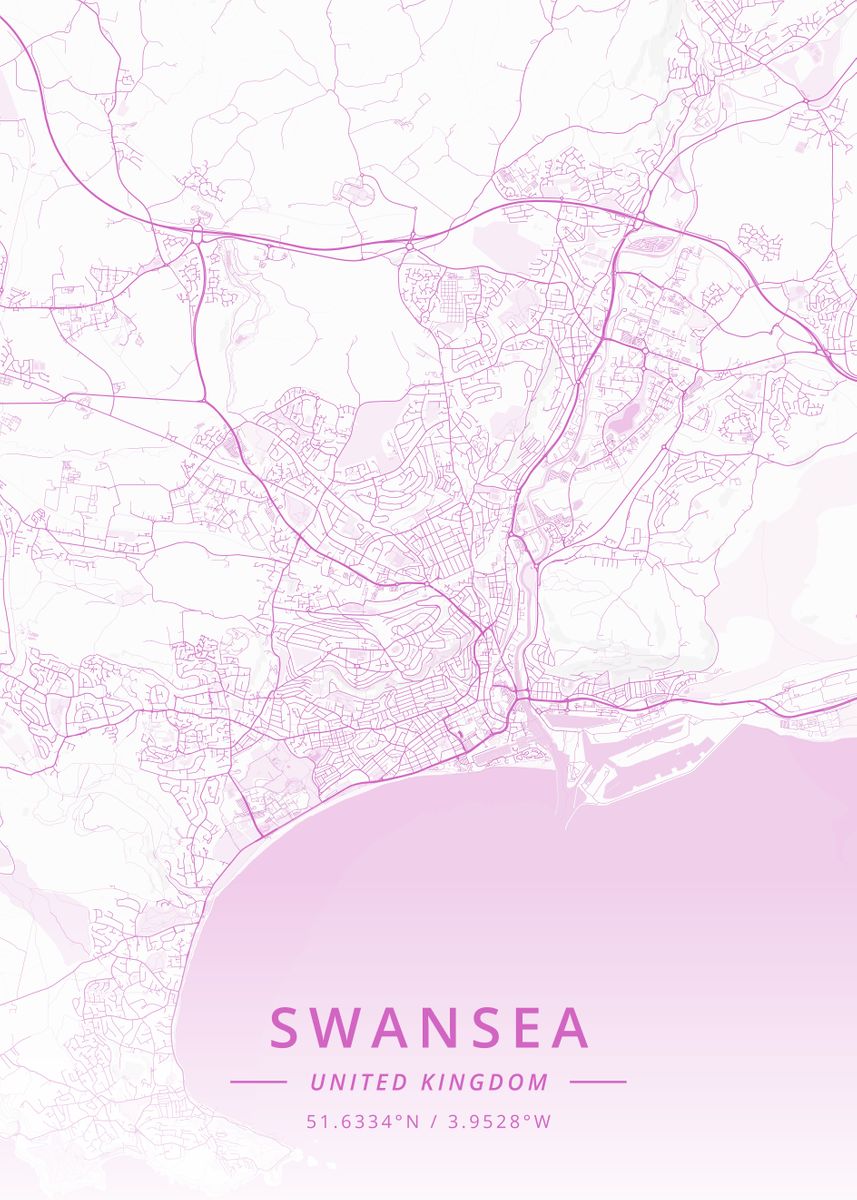 'Swansea United Kingdom' Poster by Designer Map Art | Displate