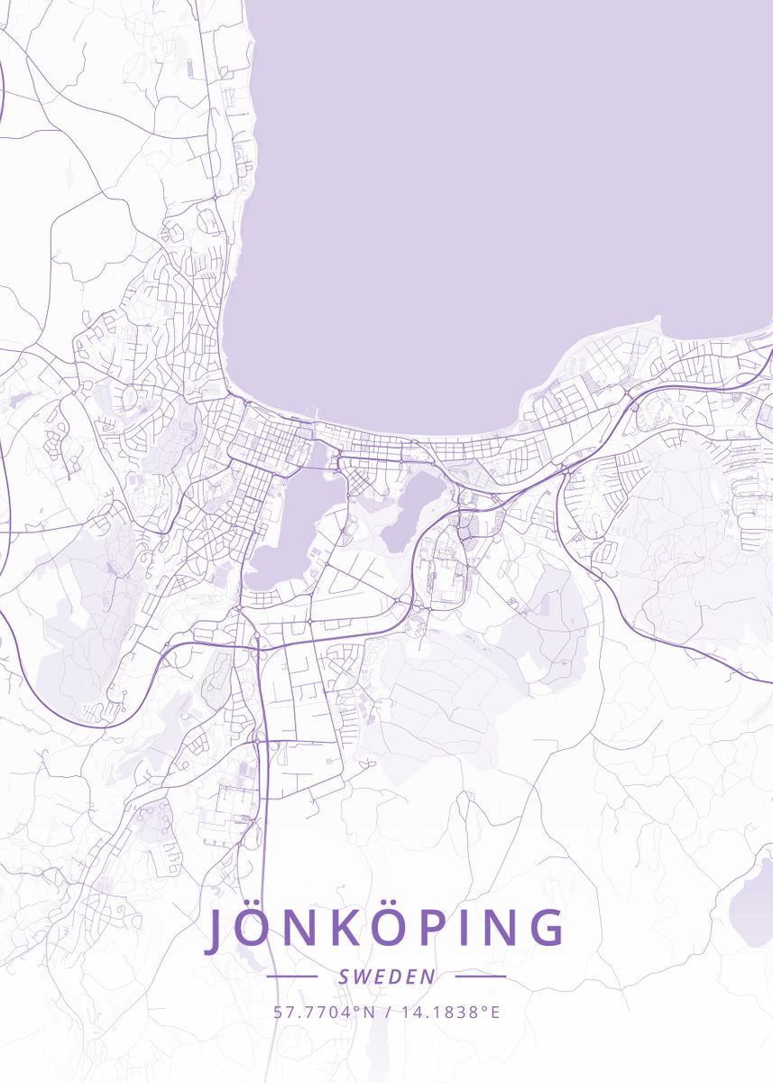 'Jonkoping Sweden' Poster, picture, metal print, paint by Designer Map ...