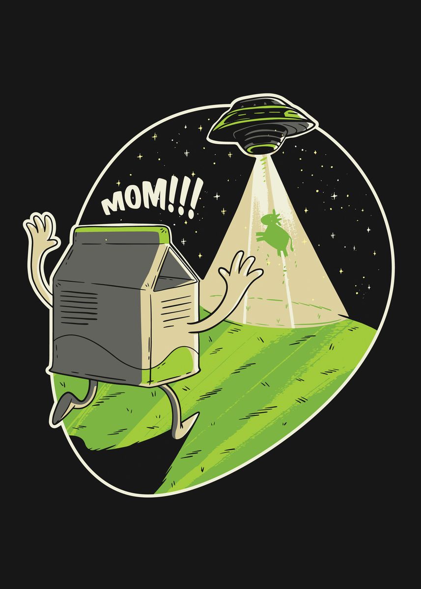 'Funny abduction ' Poster by Simon Darren | Displate