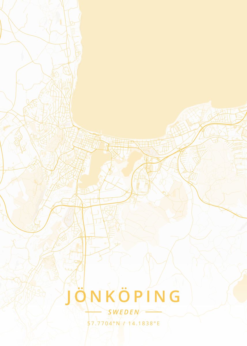 'Jonkoping Sweden' Poster, picture, metal print, paint by Designer Map ...