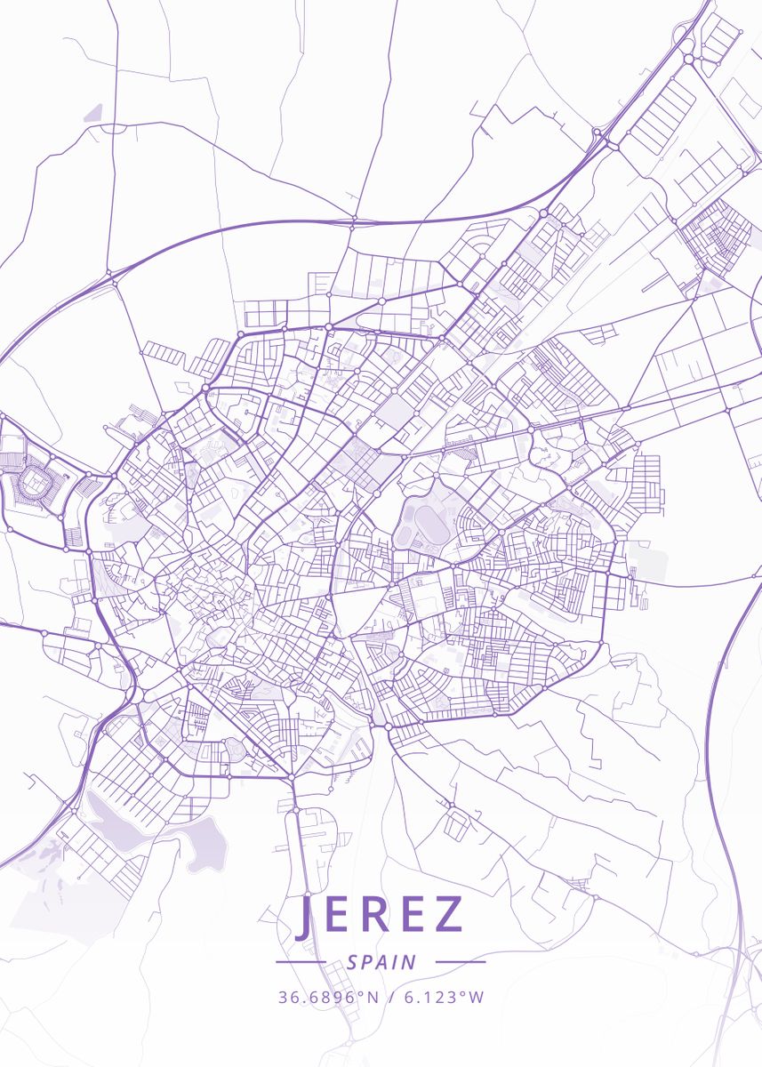 'Jerez Spain' Poster by Designer Map Art | Displate