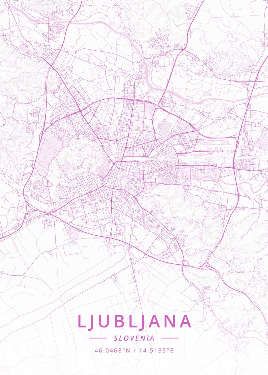 'Ljubljana Slovenia' Poster, picture, metal print, paint by Designer ...
