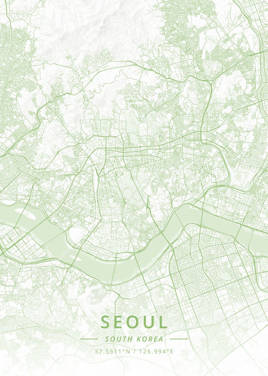 'Seoul South Korea' Poster by Designer Map Art | Displate