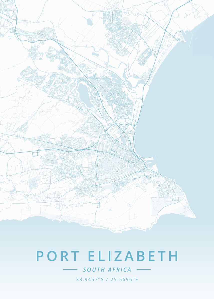 'Port Elizabeth SA' Poster by Designer Map Art | Displate