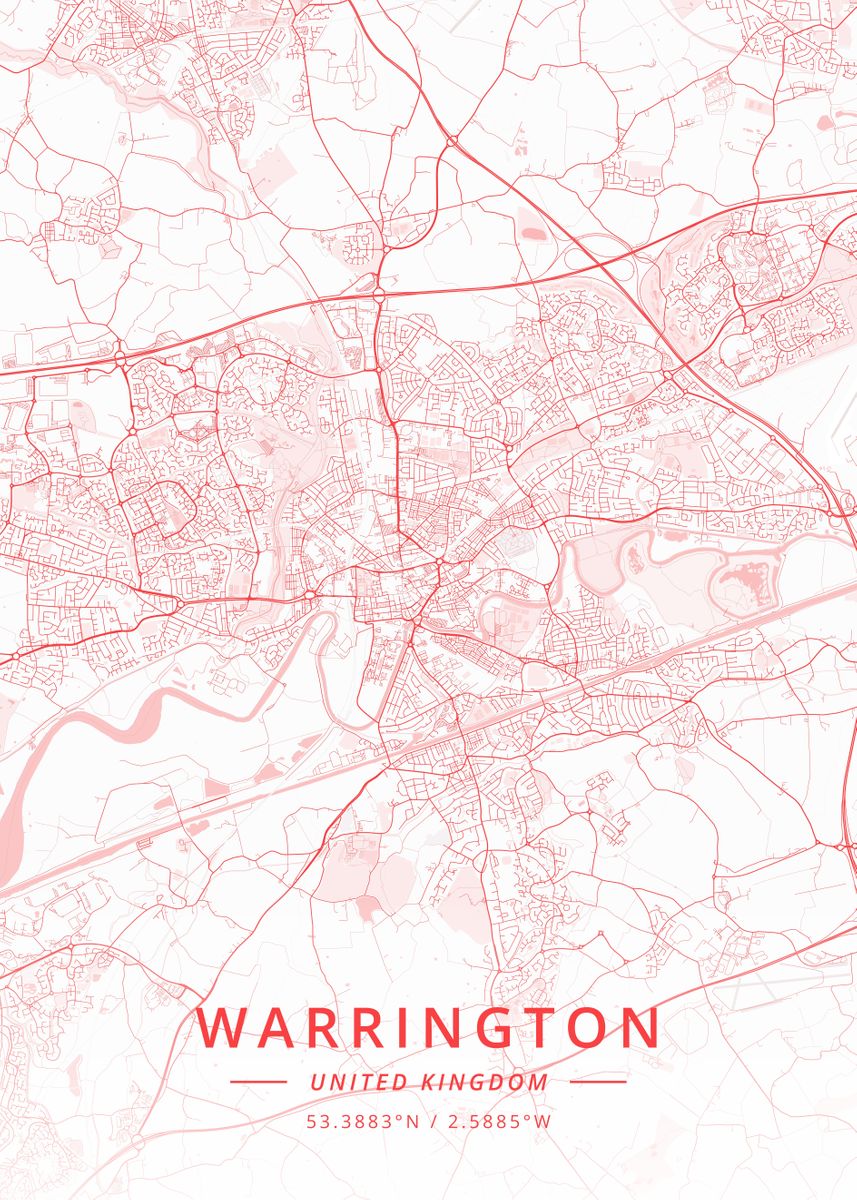 'Warrington United Kingdom' Poster, picture, metal print, paint by ...