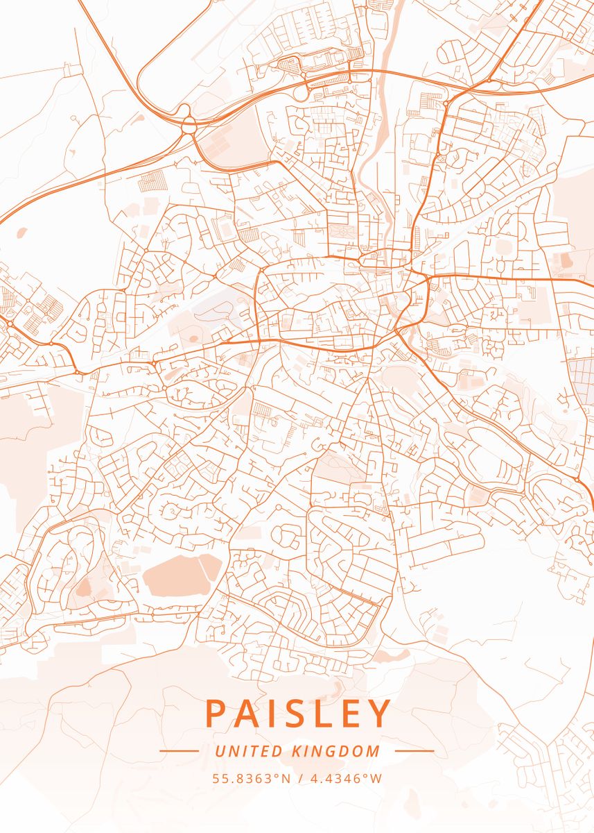 'Paisley United Kingdom' Poster by Designer Map Art | Displate