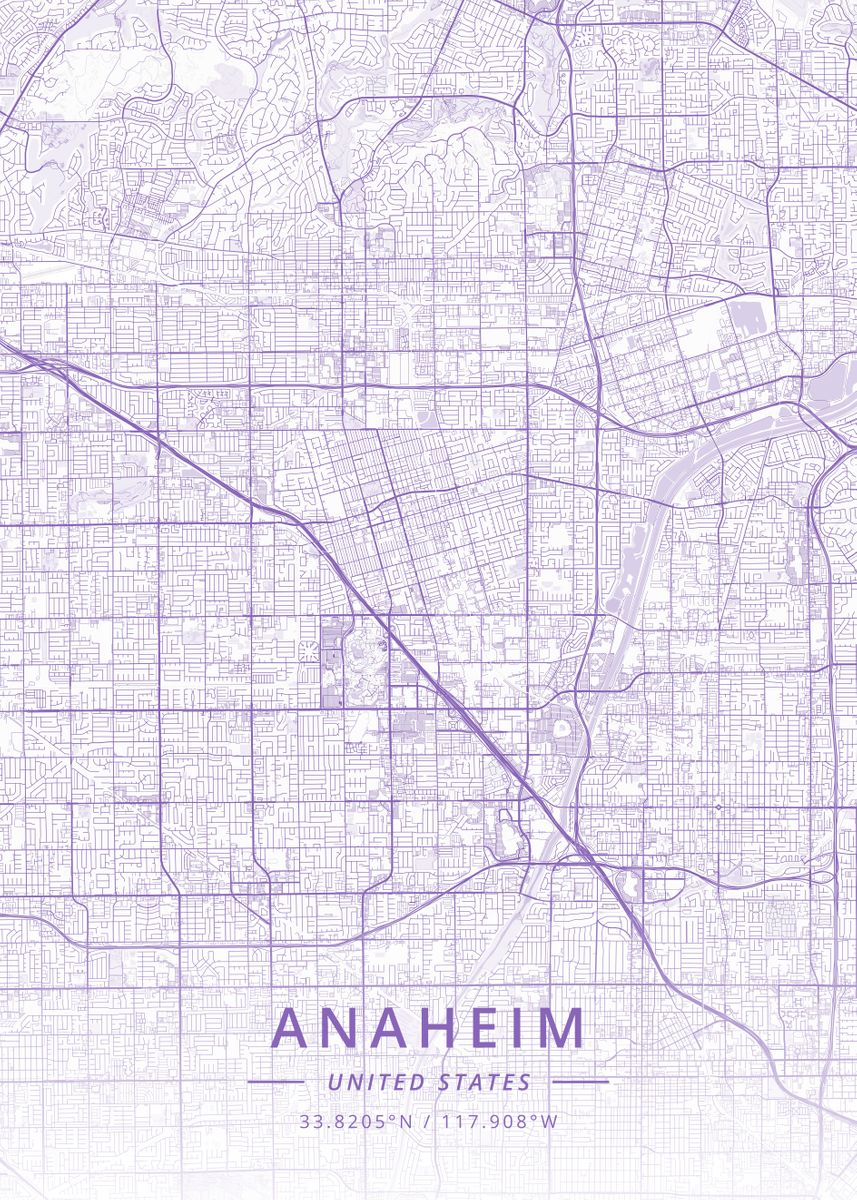 'Anaheim United States' Poster, picture, metal print, paint by Designer ...