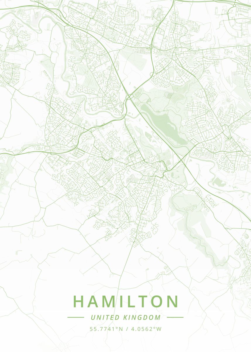 'Hamilton United Kingdom' Poster by Designer Map Art | Displate