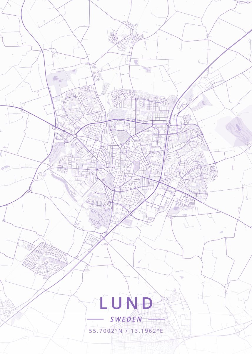 'Lund Sweden' Poster by Designer Map Art | Displate