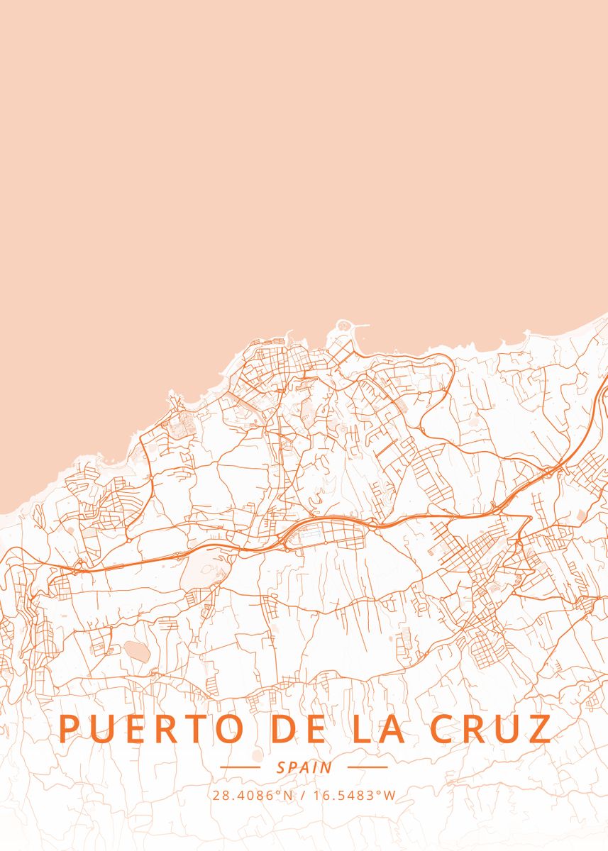 'Puerto de la Cruz Spain' Poster, picture, metal print, paint by ...