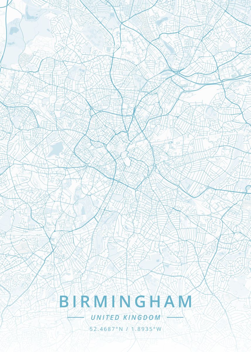 'Birmingham United Kingdom' Poster by Designer Map Art | Displate