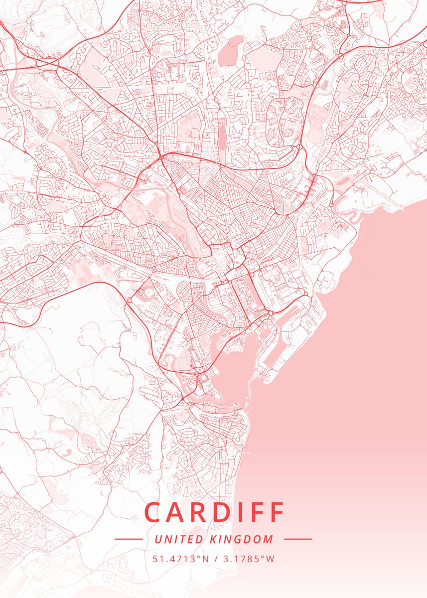 'Cardiff United Kingdom' Poster, picture, metal print, paint by ...