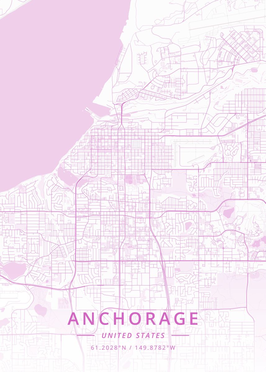 'Anchorage United States' Poster, picture, metal print, paint by ...