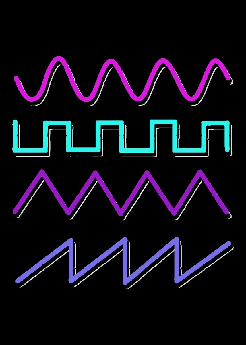 'Synthesizer Synth Waveform' Poster, picture, metal print, paint by ...