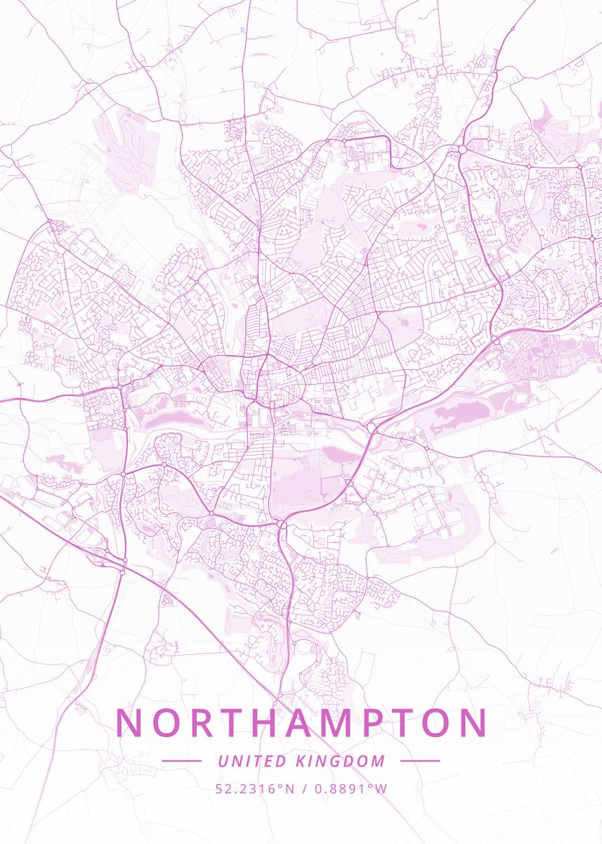 'Northampton United Kingdom' Poster, picture, metal print, paint by ...