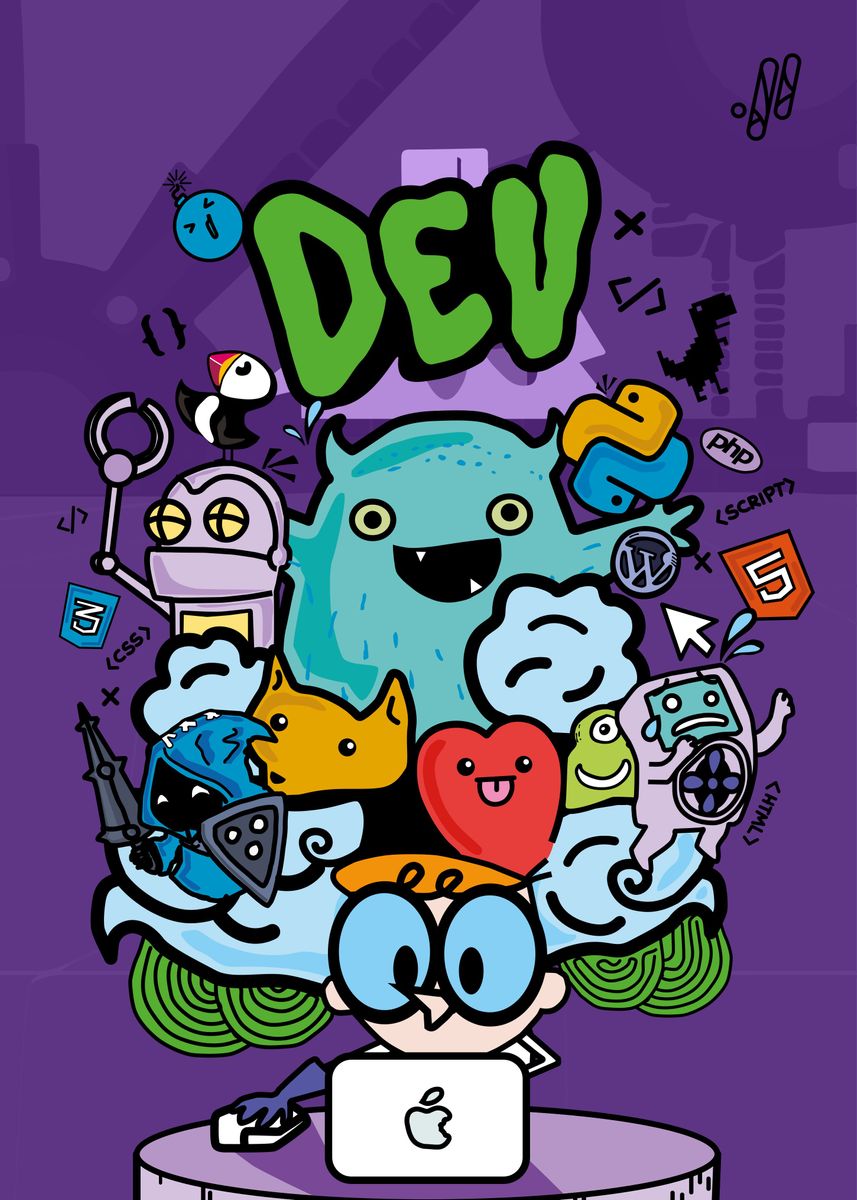 'DEV' Poster, picture, metal print, paint by Mateusz Haber | Displate