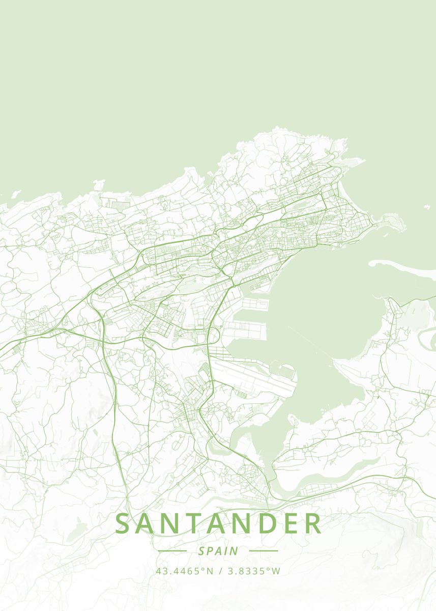 'Santander Spain' Poster by Designer Map Art | Displate