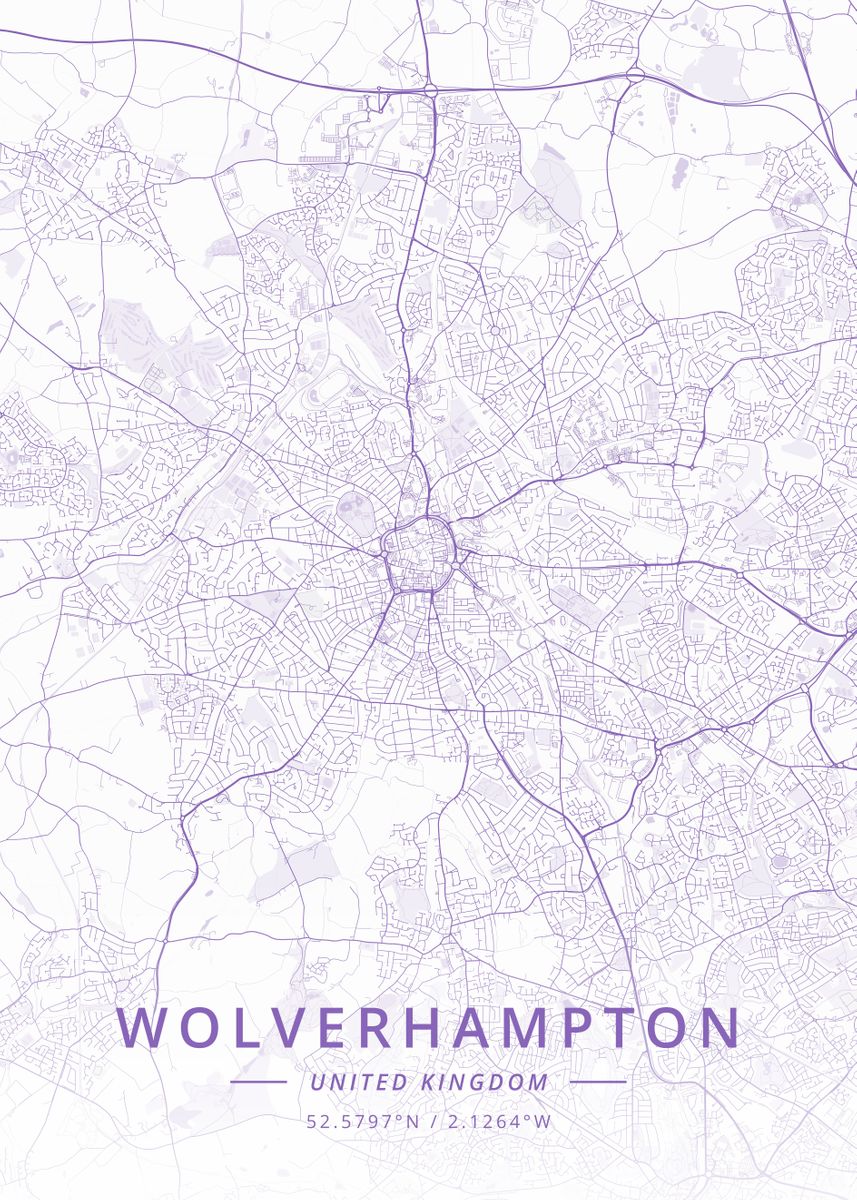 'Wolverhampton UK' Poster by Designer Map Art | Displate