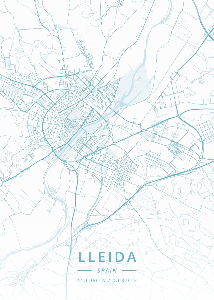 'Lleida Spain' Poster by Designer Map Art | Displate