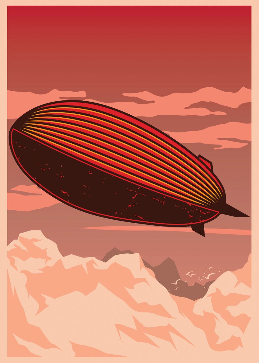 'Vintage Art Deco Zeppelin' Poster, picture, metal print, paint by Don ...