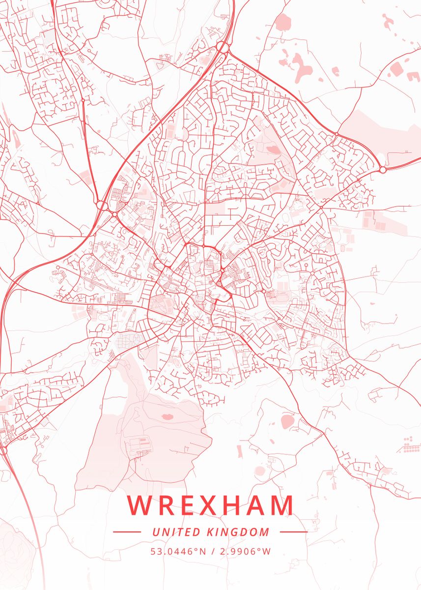 'Wrexham United Kingdom' Poster, picture, metal print, paint by ...