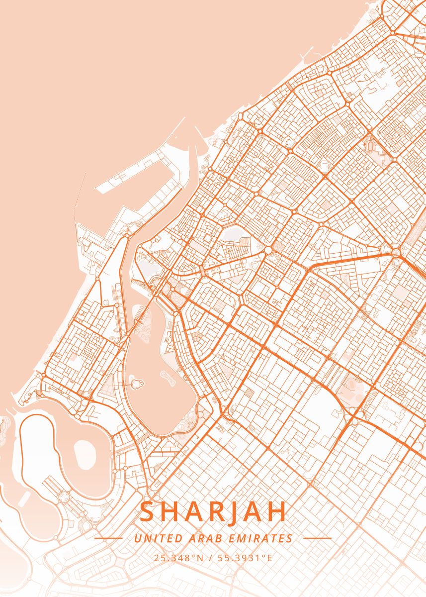 'Sharjah UAE' Poster by Designer Map Art | Displate