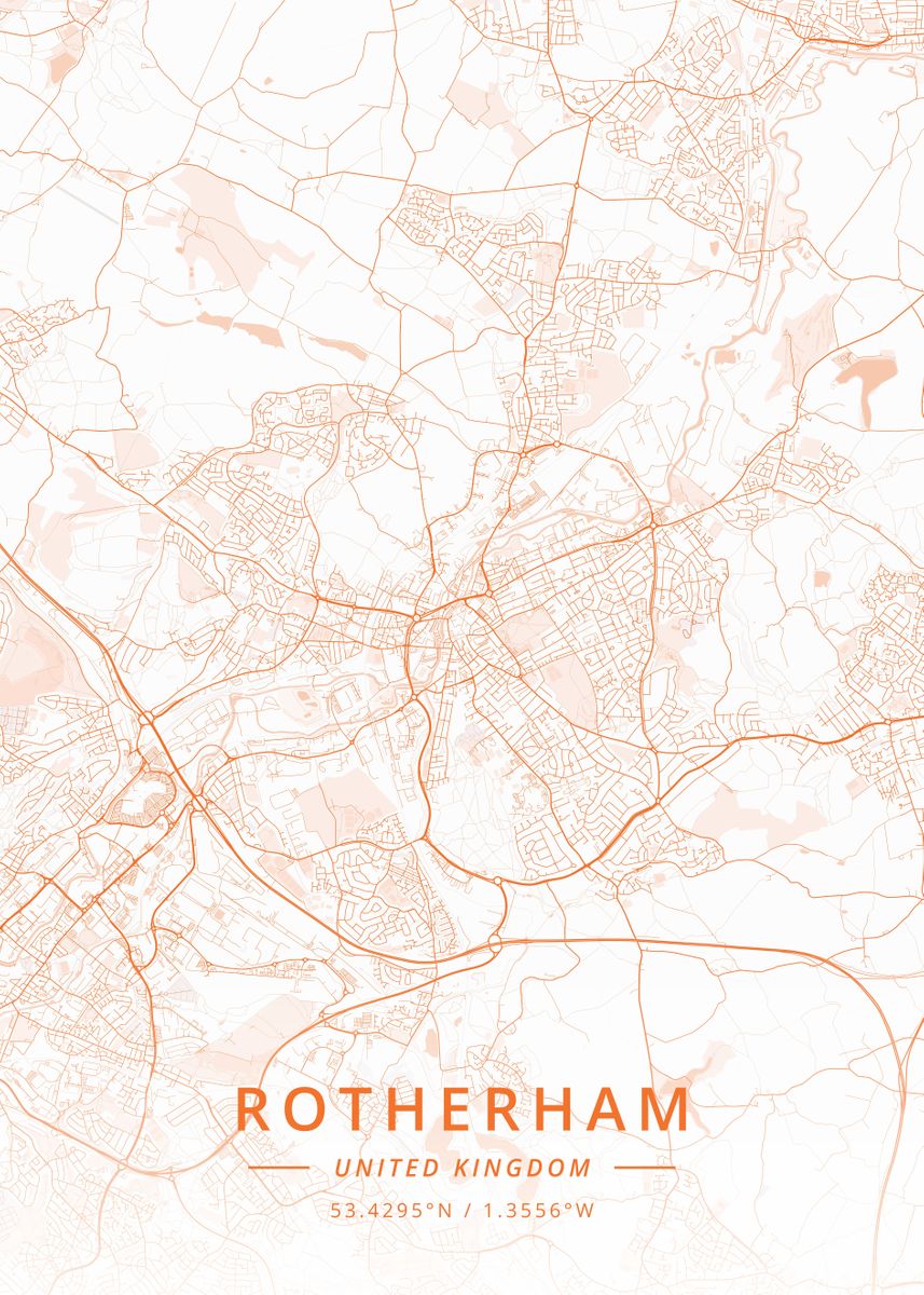 'Rotherham United Kingdom' Poster by Designer Map Art | Displate