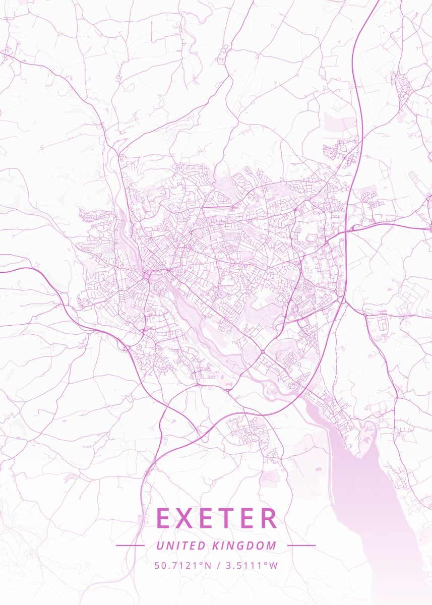'Exeter United Kingdom' Poster by Designer Map Art | Displate