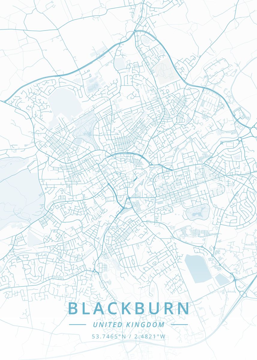 'Blackburn United Kingdom' Poster by Designer Map Art | Displate