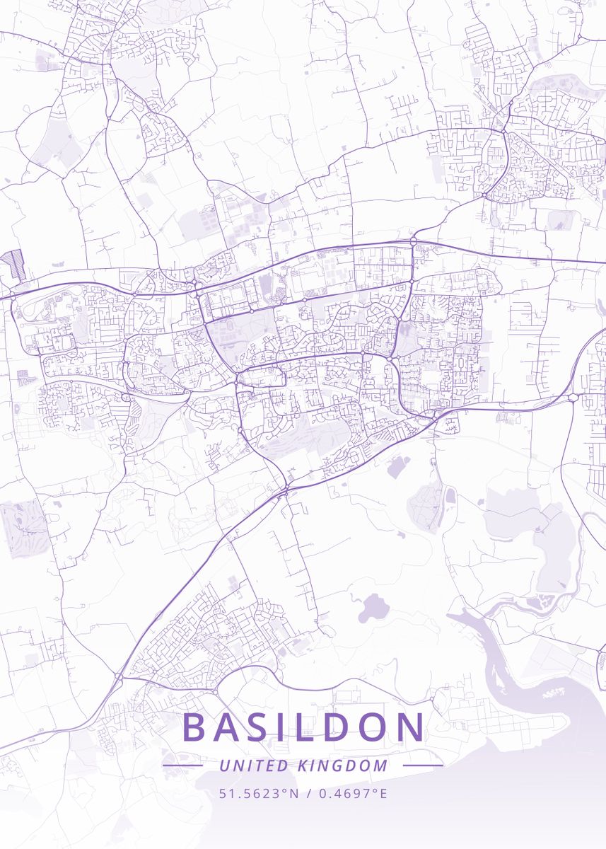 'Basildon United Kingdom' Poster by Designer Map Art | Displate