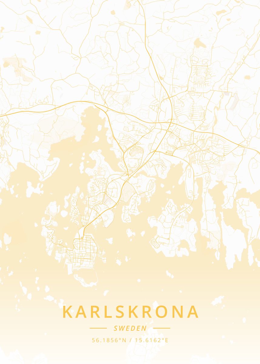 'Karlskrona Sweden' Poster by Designer Map Art | Displate