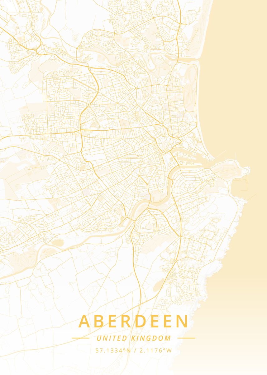 'Aberdeen United Kingdom' Poster by Designer Map Art | Displate