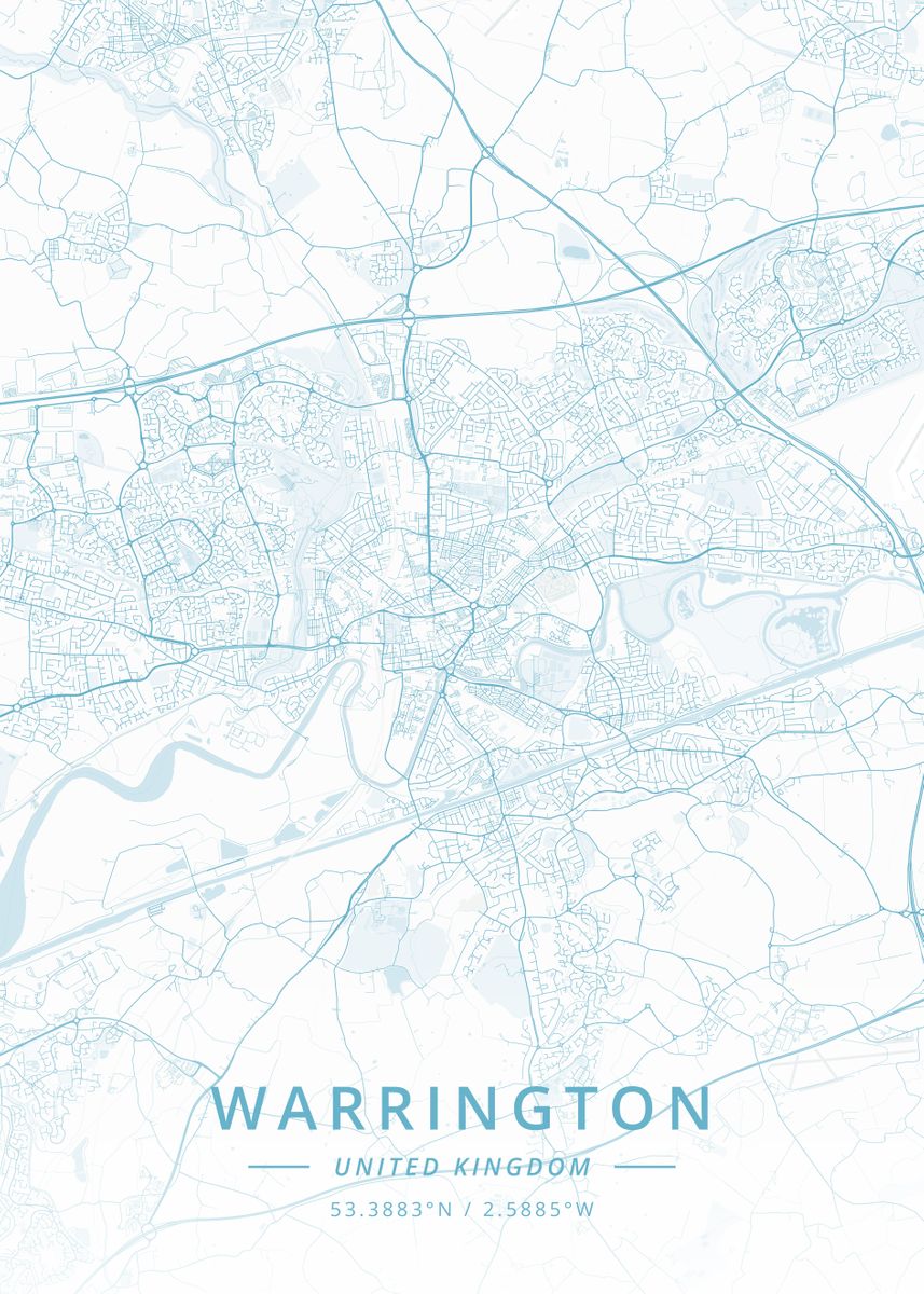 'Warrington United Kingdom' Poster, picture, metal print, paint by ...