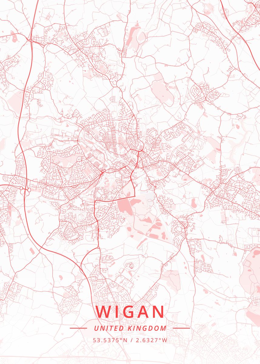 'Wigan United Kingdom' Poster, picture, metal print, paint by Designer ...