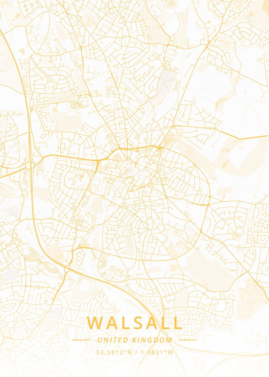 'Walsall United Kingdom' Poster by Designer Map Art | Displate