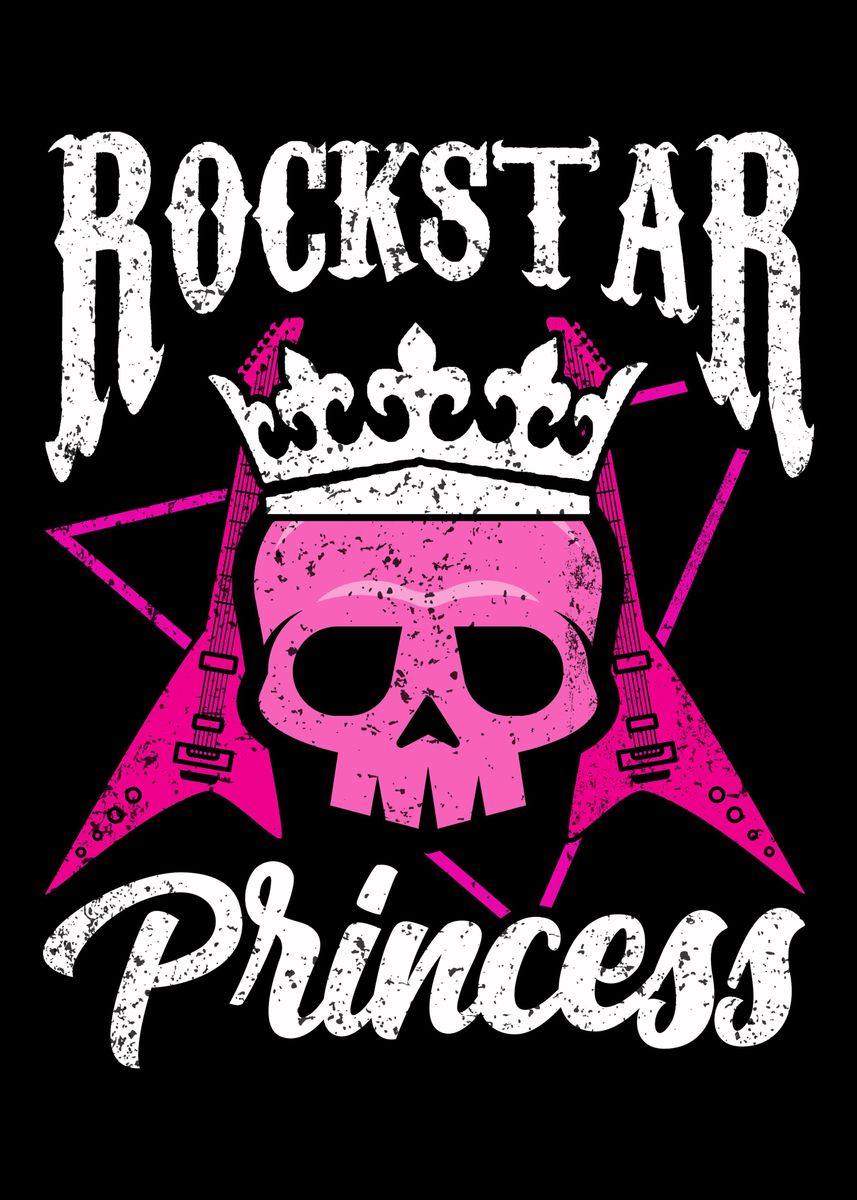 'Rockstar Princess Girl' Poster, picture, metal print, paint by LeSheer ...