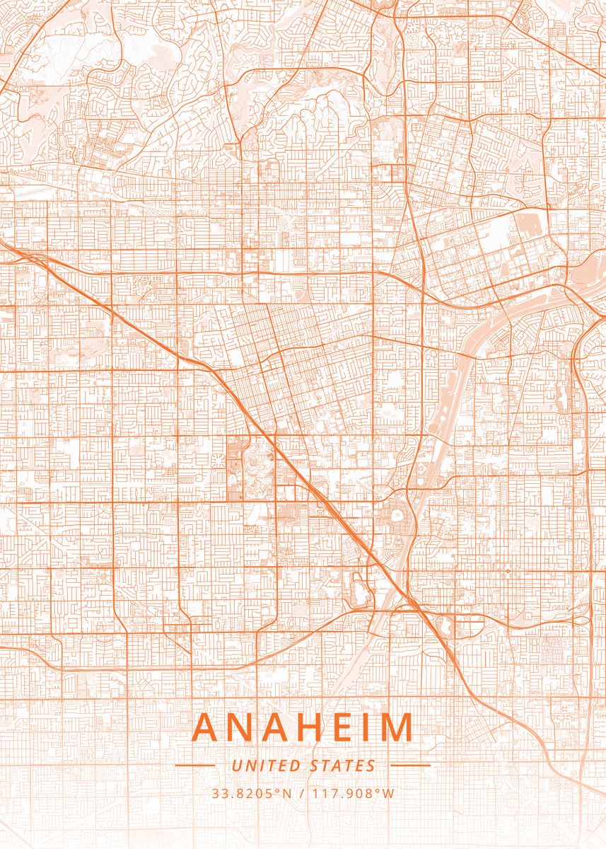 'Anaheim United States' Poster, picture, metal print, paint by Designer ...